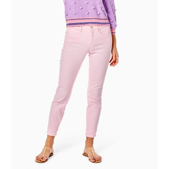 Lilly Pulitzer | Jeans | Lilly Pulitzer South Ocean Baby Pink High Rise ...